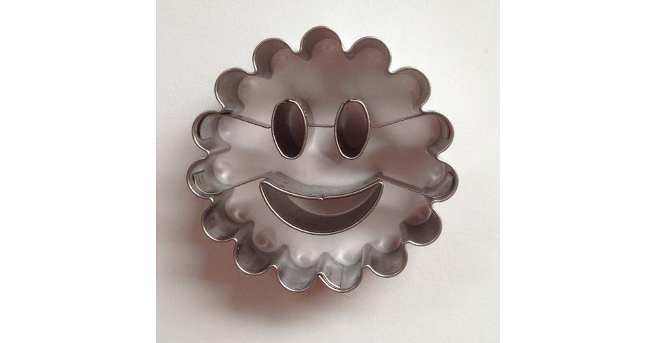 Linzer kiszúró smiley mosolygós virág 5 cm (linzer felső) - 550 féle forma SZAKBOLTBÓL, azonnal